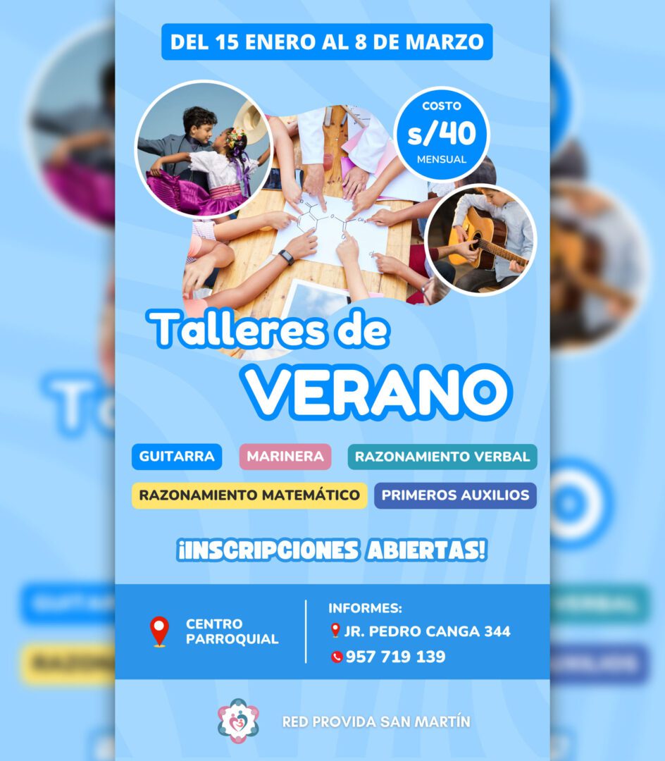 Red Provida San Martín lanza «Talleres de Verano 2024» – Prelatura de Moyobamba